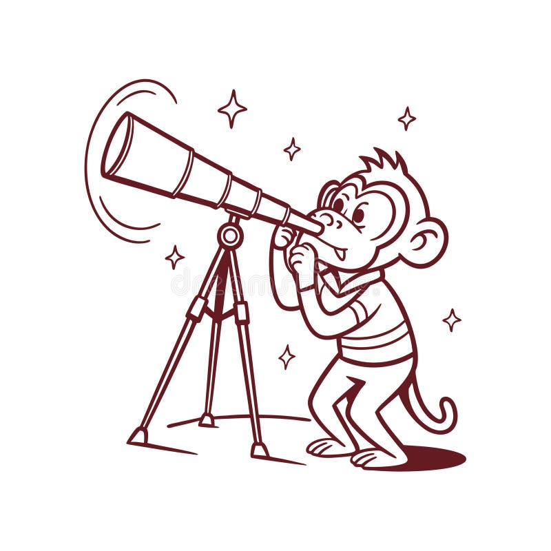 Shivering Monkey Observing Stars Stock Image - Illustration of ...