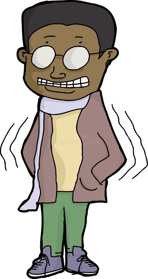 Shivering Young Man stock vector. Illustration of cold - 36351607