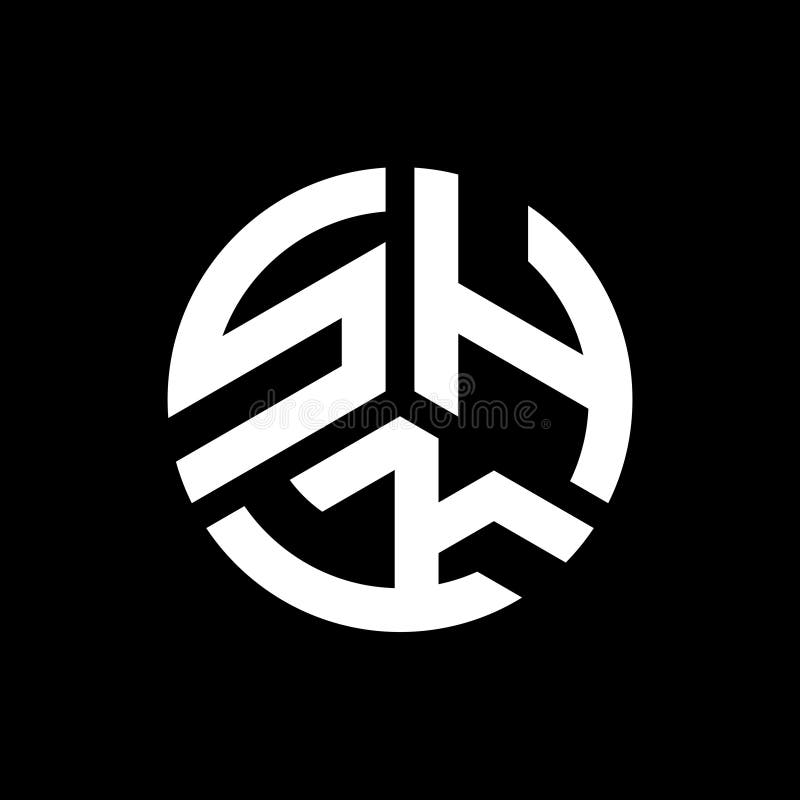 SHK Letter Logo Design on Black Background. SHK Creative Initials ...