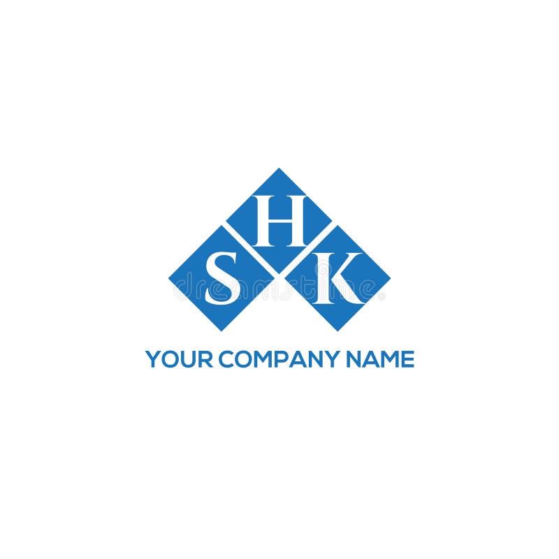SHK Letter Logo Design on WHITE Background. SHK Creative Initials ...