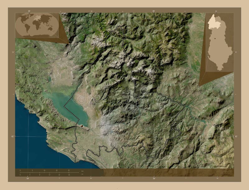 Shkoder, Albania. Low-res Satellite. Capital Stock Illustration ...