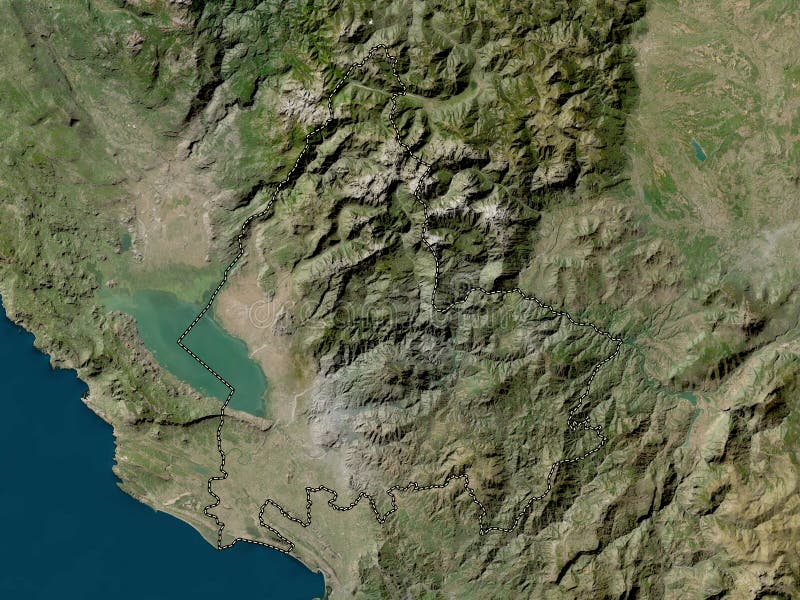 Shkoder, Albania. Low-res Satellite. No Legend Stock Illustration ...