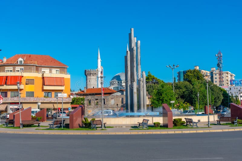 SHKODER, ALBANIA, SEPTEMBER 20, 2019: Ebu Bekr Mosque Viewed Beh ...