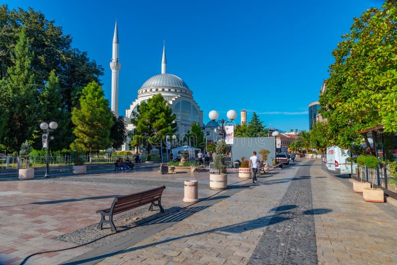 SHKODER, ALBANIA, SEPTEMBER 20, 2019: Ebu Bekr Mosque Viewed Beh ...