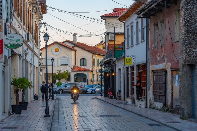 SHKODER, ALBANIA, SEPTEMBER 20, 2019: Narrow Street of the Old Town of ...