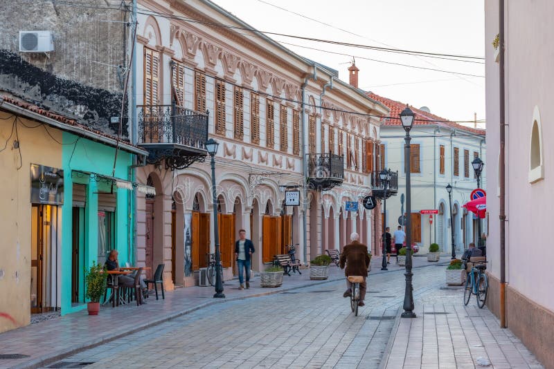 SHKODER, ALBANIA, SEPTEMBER 20, 2019: Narrow Street of the Old Town of ...