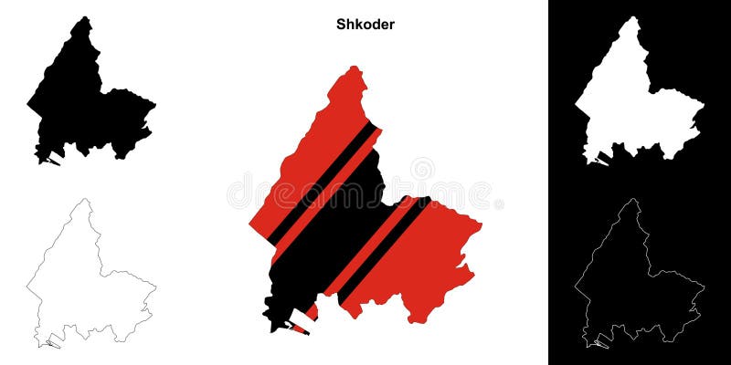 Shkoder outline map stock vector. Illustration of county - 323726861