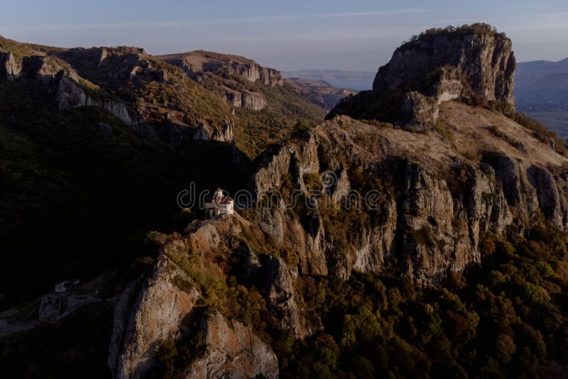 Shoanin Christian Temple on the Top of the Cliff Stock Photo - Image of ...