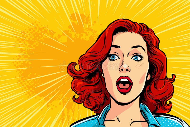 Shocked, Surprised Caucasian Young Girl. Unbelievable News, Big Sale ...