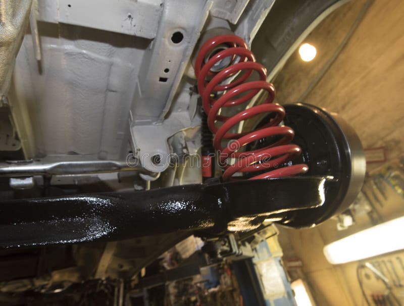 Shock absorber in a car stock photo. Image of suspension - 259790652