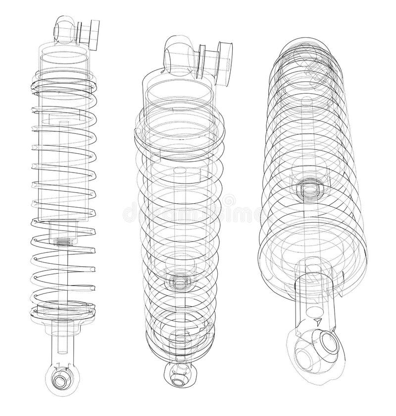Shock Absorber Collection Outline. Vector Stock Vector - Illustration ...