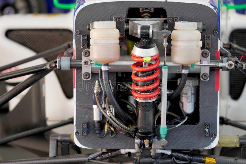 Shock Absorber of Racing Car Stock Photo - Image of shiny, spiral: 95261022