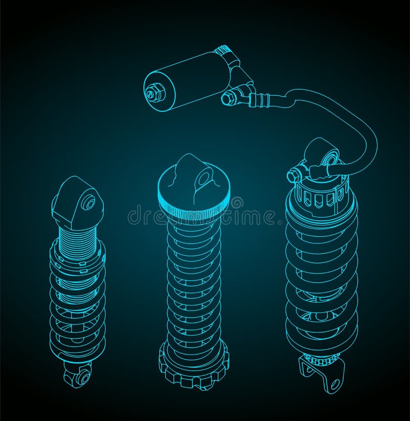 Shock absorber set stock vector. Illustration of industrial - 253060395