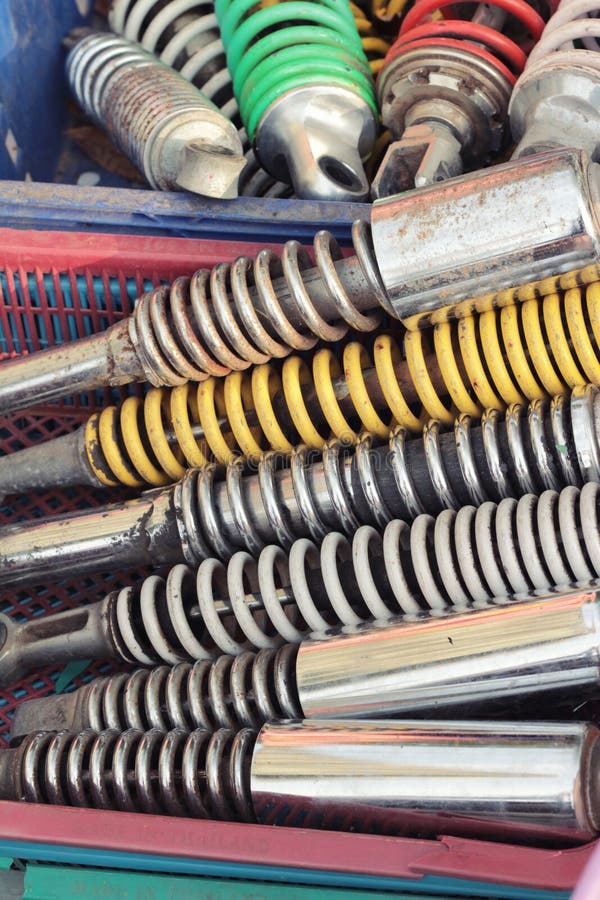 Shock Absorbers and Spring Added To the Frame of an Old Car Stock Photo ...