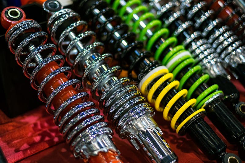 Shock Absorbers and Spring Added To the Frame of an Old Car Stock Image ...