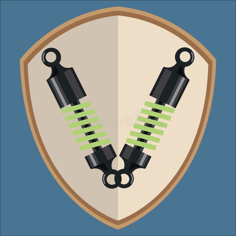 Shock Absorbers on Shield. Vector Illustration Decorative Design Stock ...