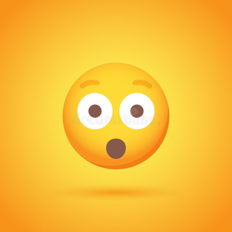 Shock Emoticon Smile Icon with Shadow for Social Network Design Stock ...