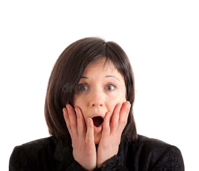 Shock expression stock photo. Image of gasping, mouth - 18632910