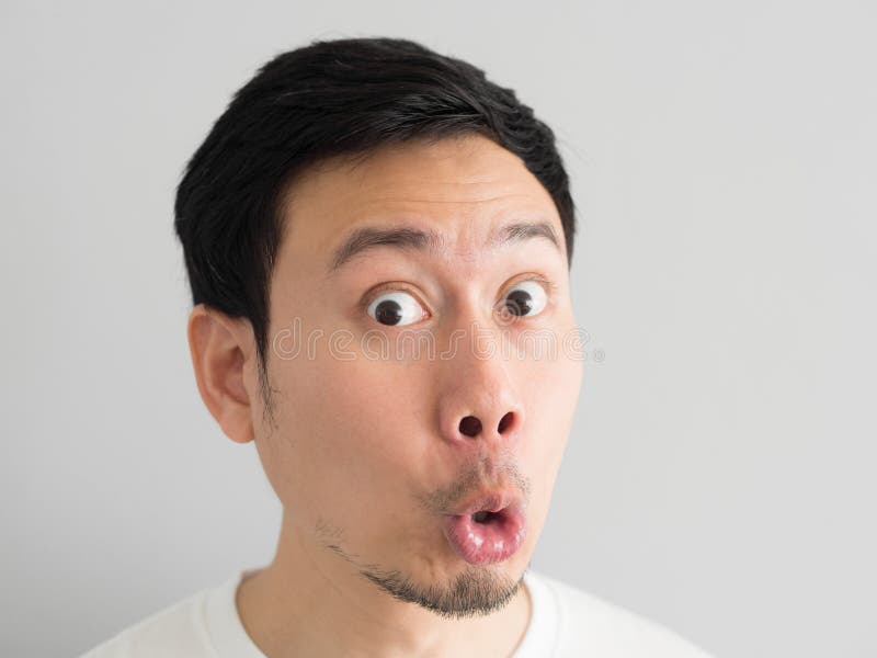 Shock Face of Man Head Shot. Stock Photo - Image of excitement, mouth ...