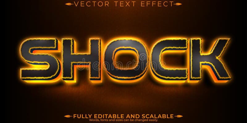 Shock Fire Text Effect, Editable Electric and Energy Text Style Stock ...