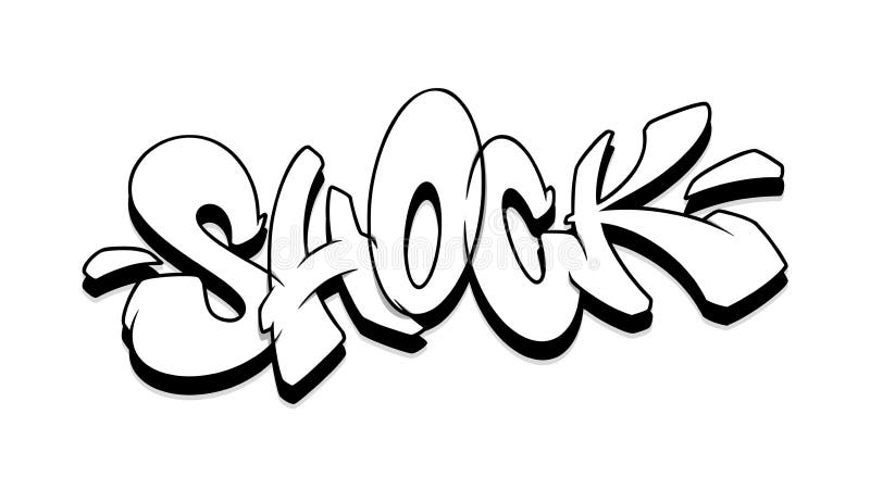 Shock Font in Graffiti Style. Vector Illustration. Stock Vector ...