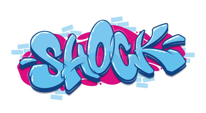 Shock Font in Graffiti Style. Vector Illustration. Stock Vector ...