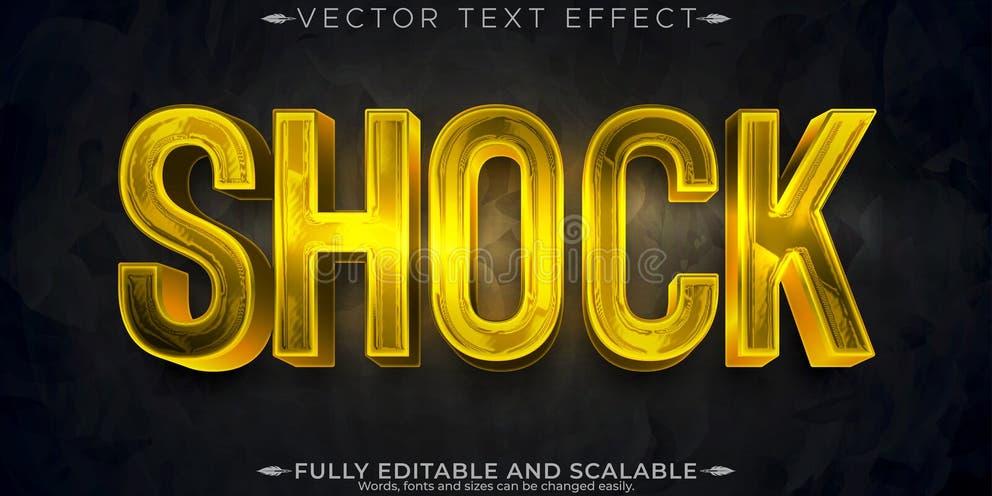 Shock Metallic Text Effect, Editable Future and Cyber Text Style Stock ...