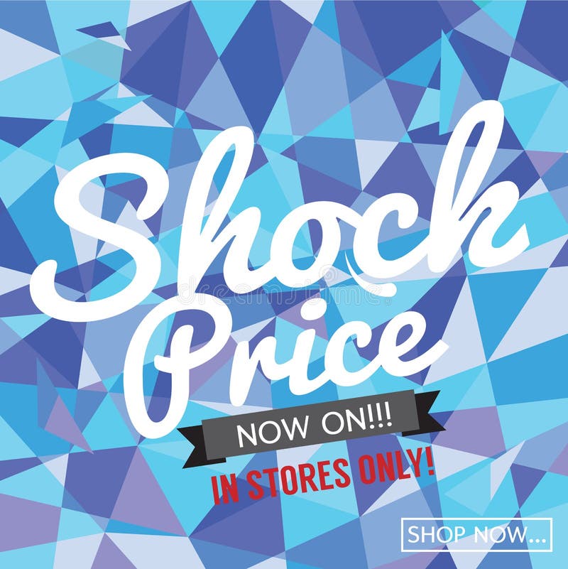 Shock Price Sale Geometry Banner Vector Stock Vector - Illustration of ...