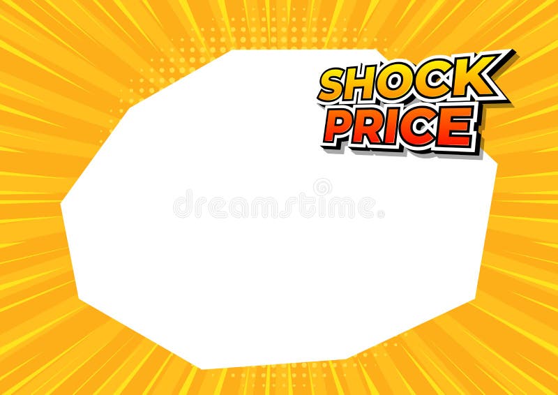 Shock Price On Yellow Comics Background Banner. Shock Price Design ...