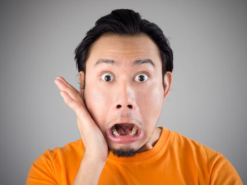 Shock and surprise face. stock photo. Image of beard - 65496276