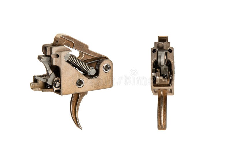 Shock Trigger for Gun Isolate on White Back. Gun Trigger. Repair Spare ...