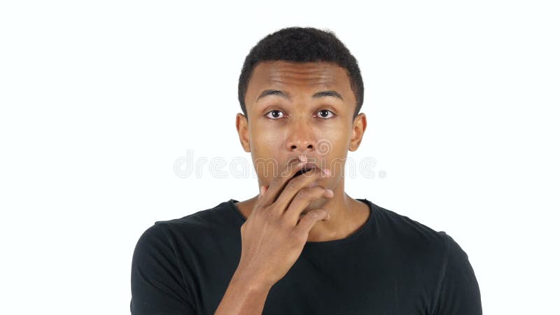 Shock, Upset Black Man stock video. Video of emotion - 85500831