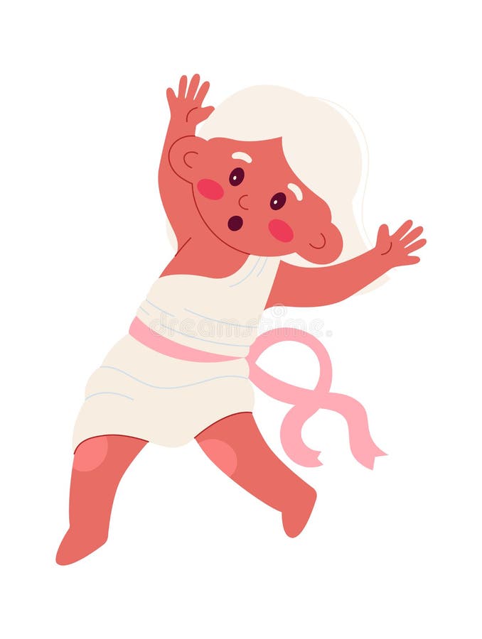 Shocked Baby Angel Flat Icon Cute Cupid Stock Vector - Illustration of ...