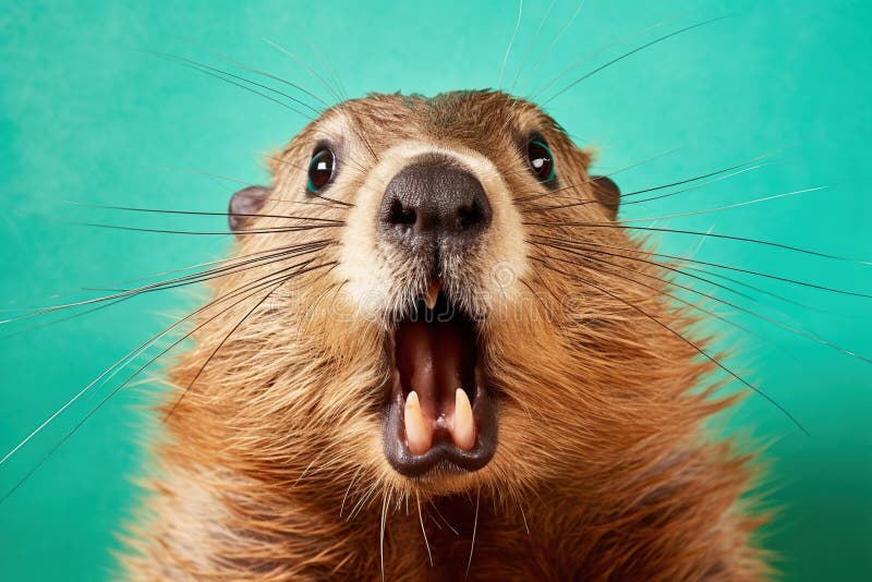 Shocked Beaver with Surprised Eyes, Concept of Curious Expression Stock ...