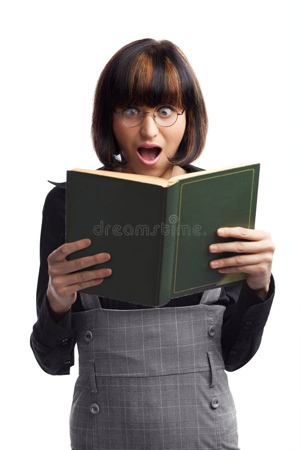 Surprised Brunette Schoolgirl Looking Front Stock Photo - Image of face ...