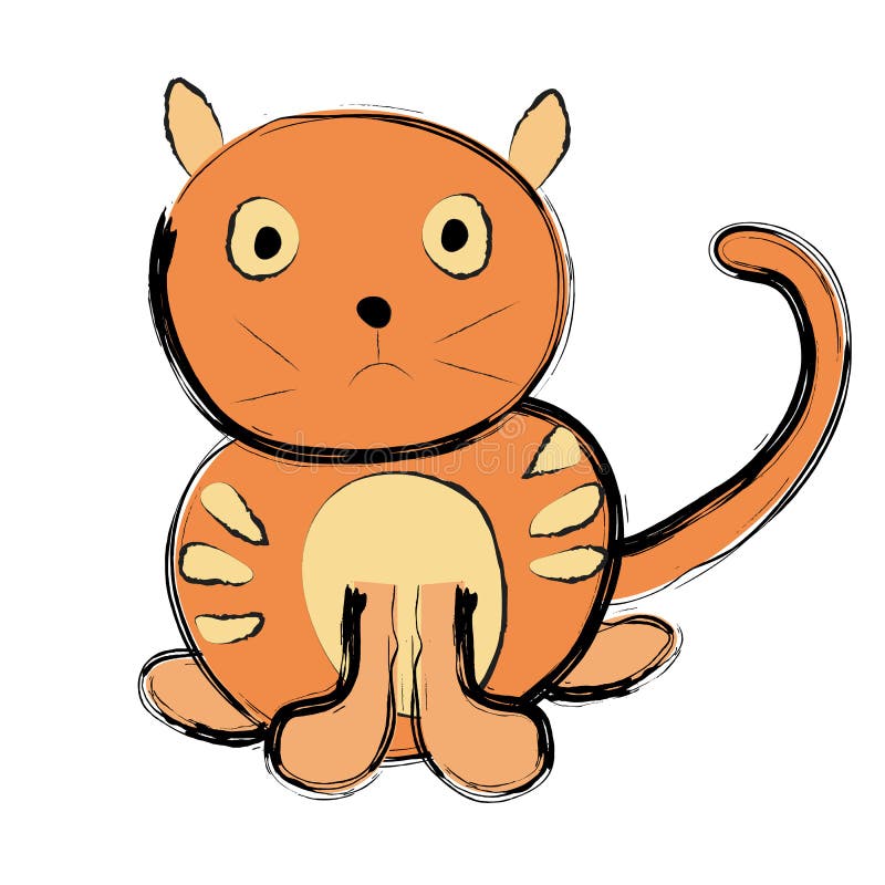 Shocked kitten cartoon stock vector. Illustration of illustration ...