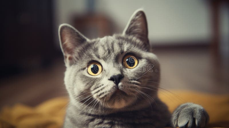 Shocked Cat, Surprised, Puzzled, Funny, Generated AI. Stock ...