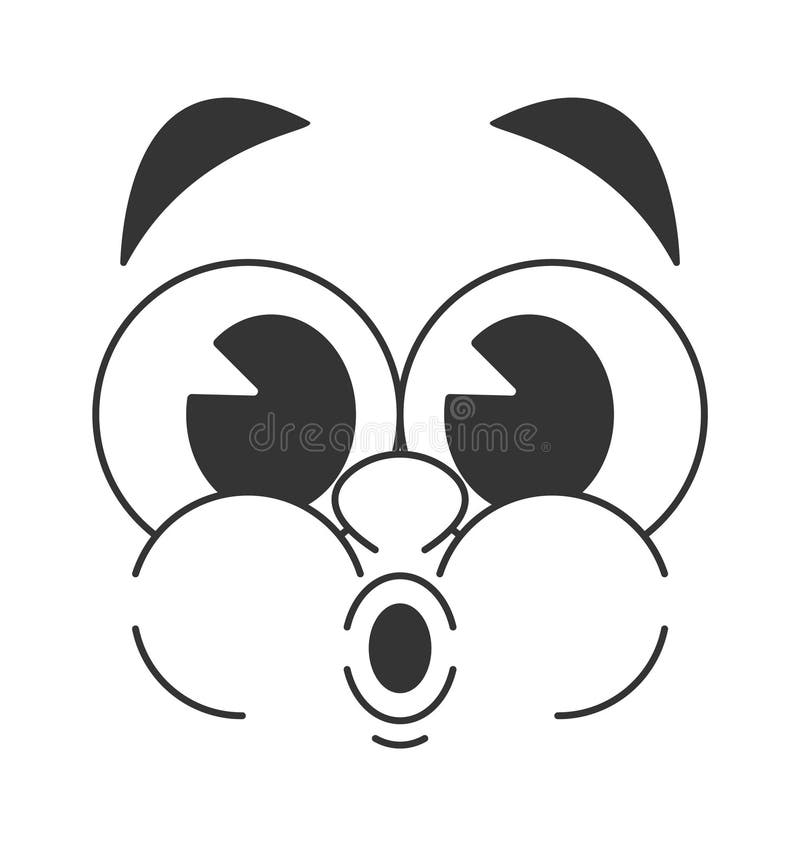 Shocked Comic Doodle Caricature Face Stock Vector - Illustration of ...