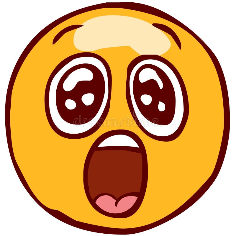 Shocked emoji face stock illustration. Illustration of logo - 271859280