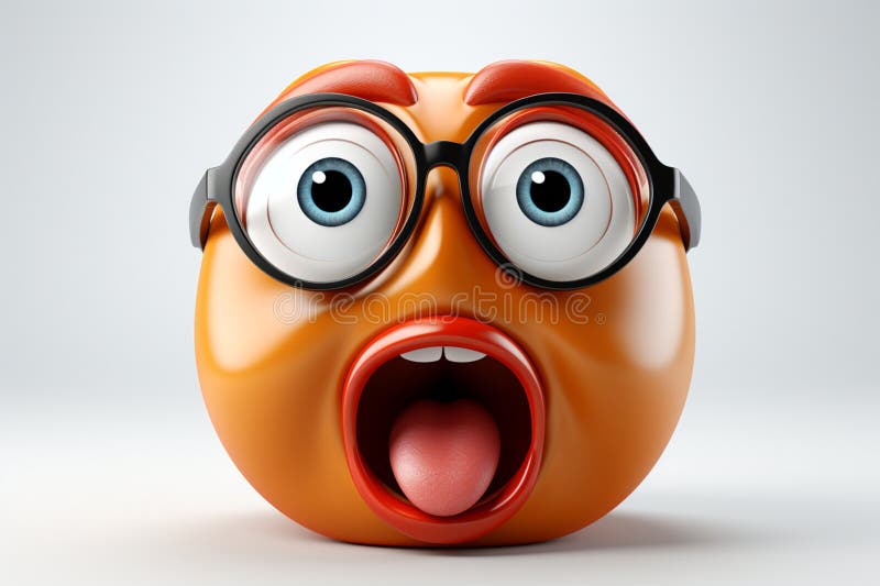 Shocked Emoticon Emoji 3d Illustration 3d Rendering on White Background ...