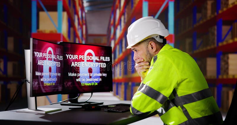 Shocked Engineer in Automated Semiconductor Assembly Line Stock Photo ...