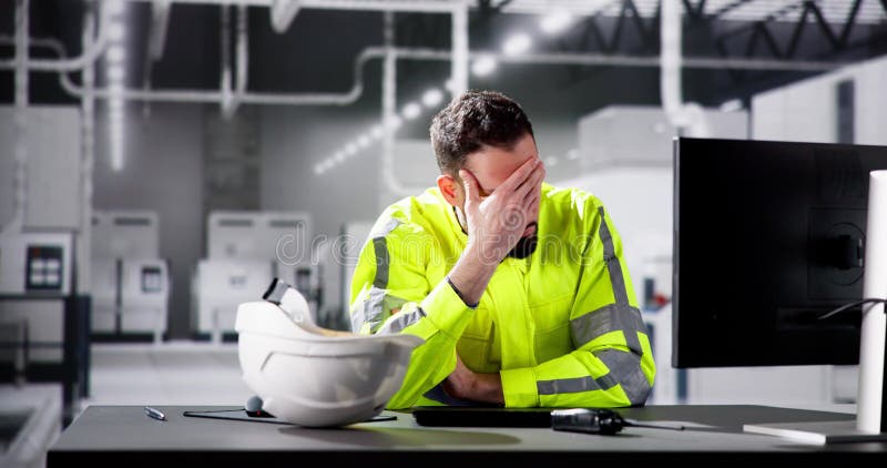 Shocked Engineer in Automated Semiconductor Assembly Line Stock ...