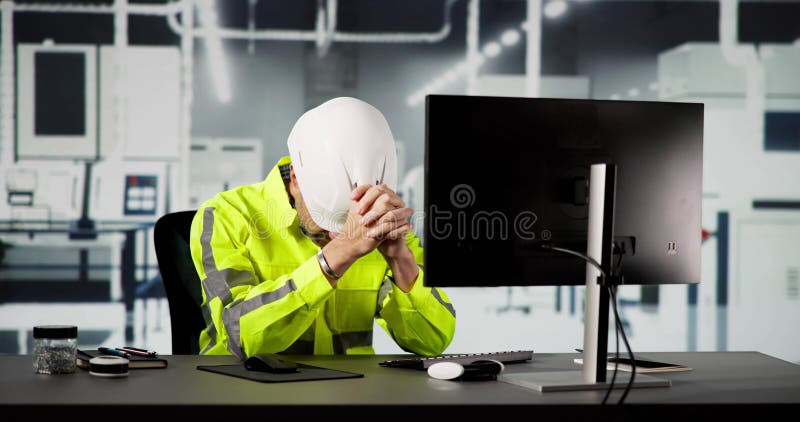 Shocked Engineer in Automated Semiconductor Assembly Line Stock Image ...