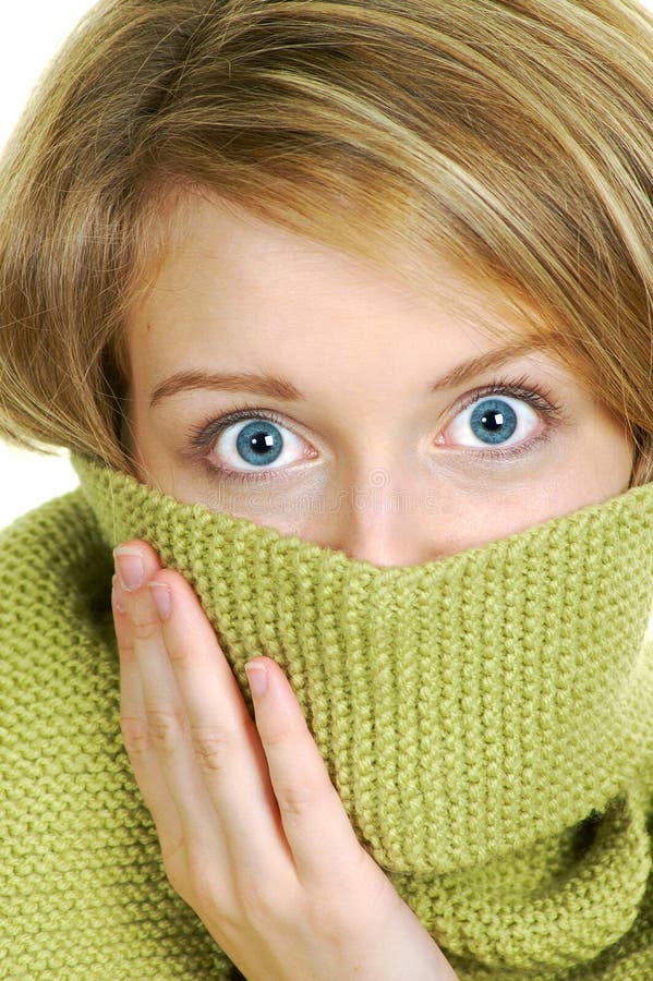 Shocked Face stock photo. Image of woman, vibrant, knitted - 7417458