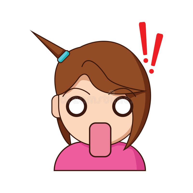 Shocked Girl. Vector Illustration Decorative Design Stock Vector ...