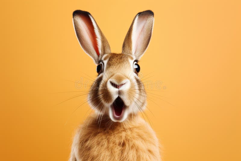 Shocked Hare with Surprised Face Stock Illustration - Illustration of ...