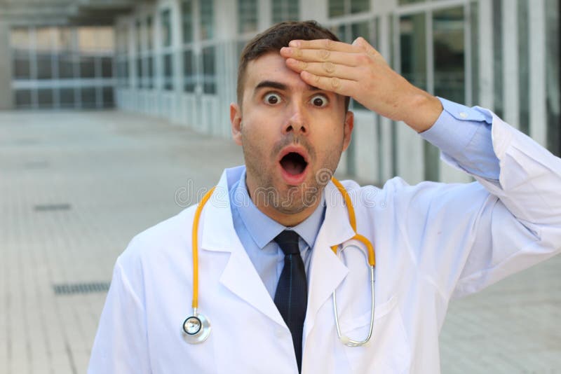 Shocked Looking Doctor in Awe Stock Photo - Image of amazement, amnesia ...