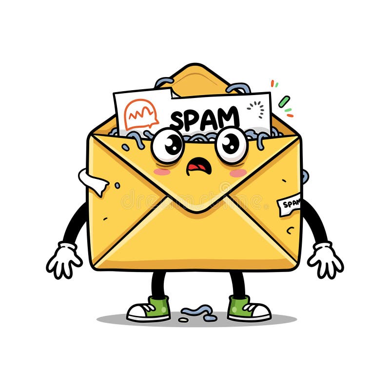 Shocked Mail Envelope Clipart with Exploding Spam - Funny Email ...