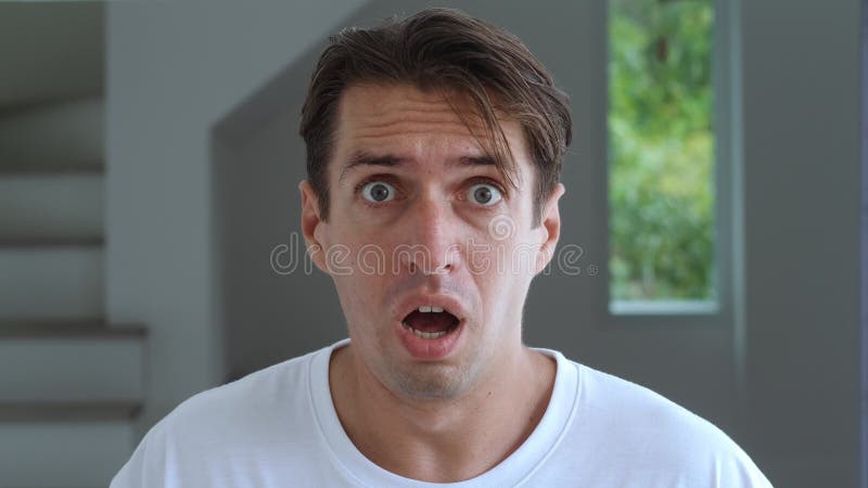 Man Is Shocked To See Something Terrible Shocked Stunned Man Stock