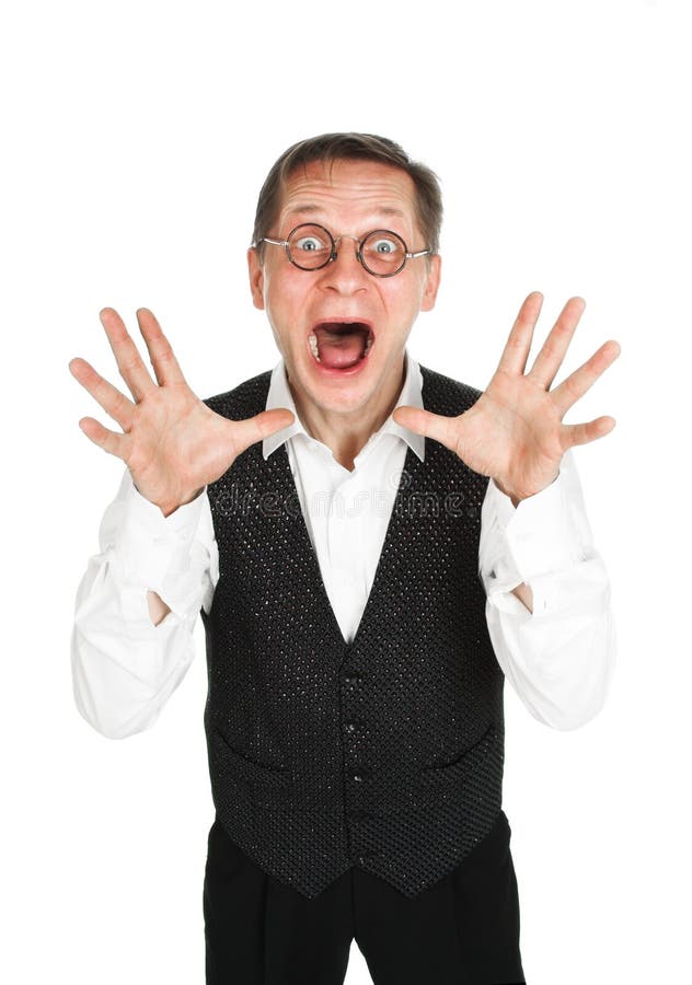 Shocked man stock image. Image of horror, head, black - 3488085